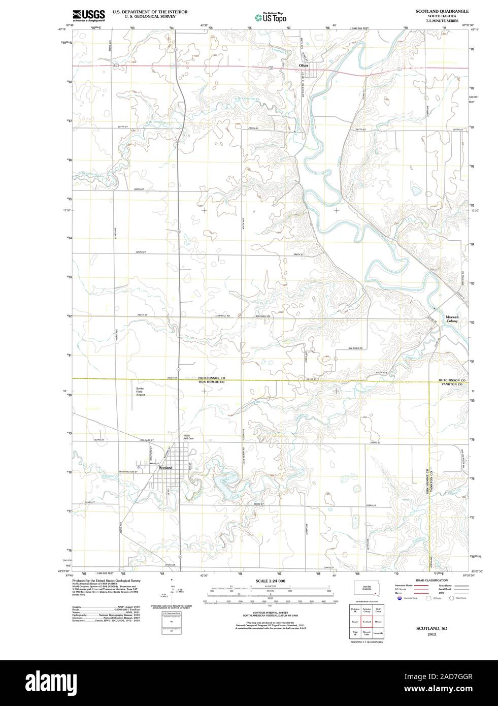 Map of scotland south dakota hi-res stock photography and images - Alamy
