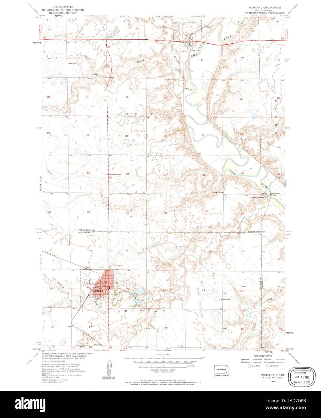 Scotland South Dakota Map High Resolution Stock Photography and Images ...