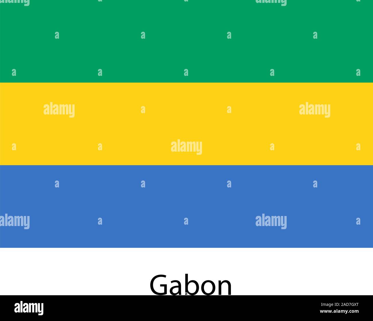 Flag of the country gabon. Vector illustration. Exact colors Stock ...