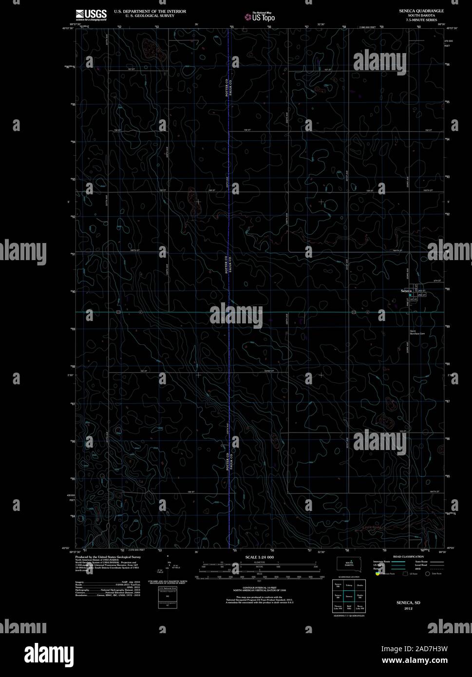 Map of seneca south dakota hi-res stock photography and images - Alamy