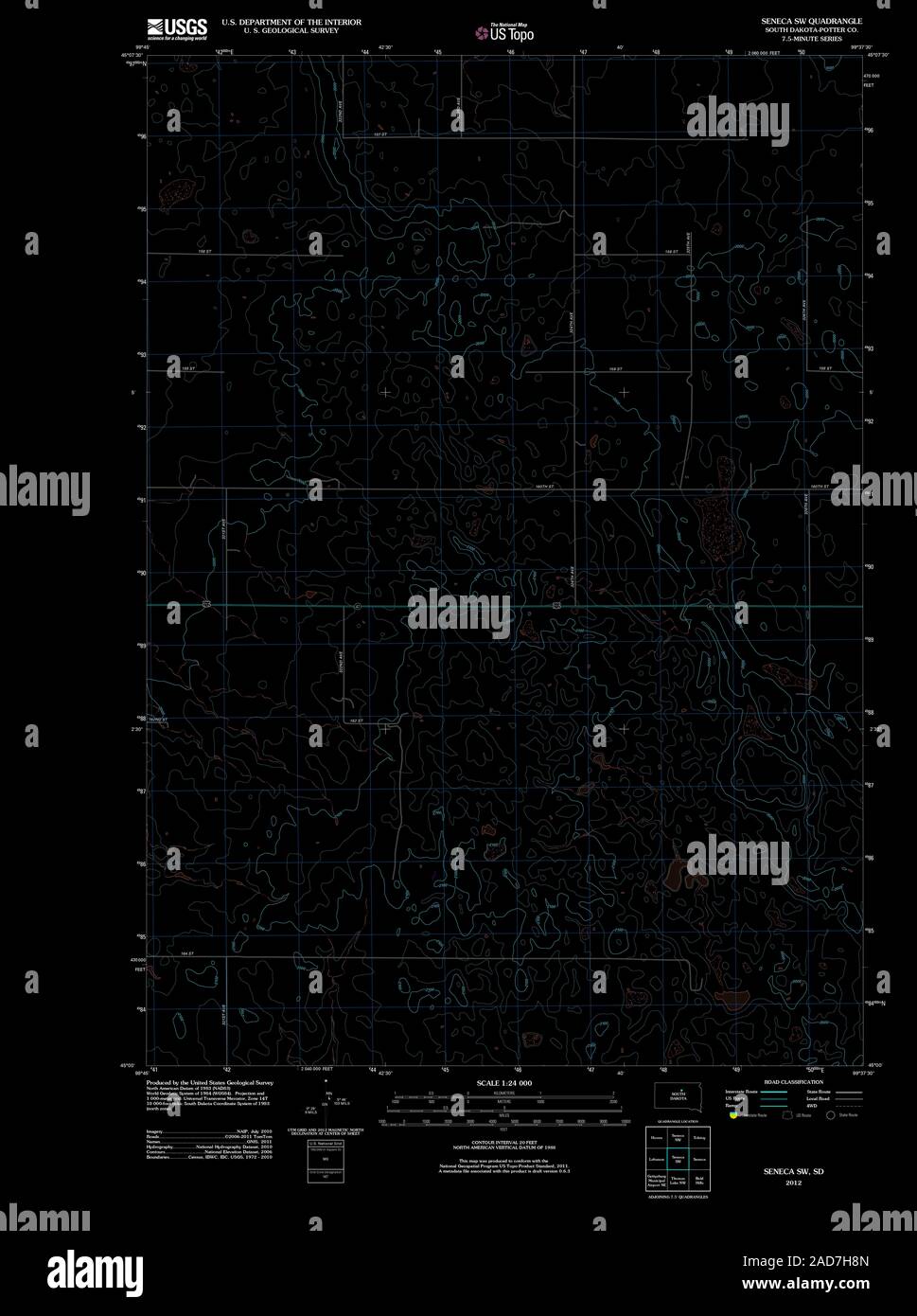 Map of seneca south dakota hi-res stock photography and images - Alamy