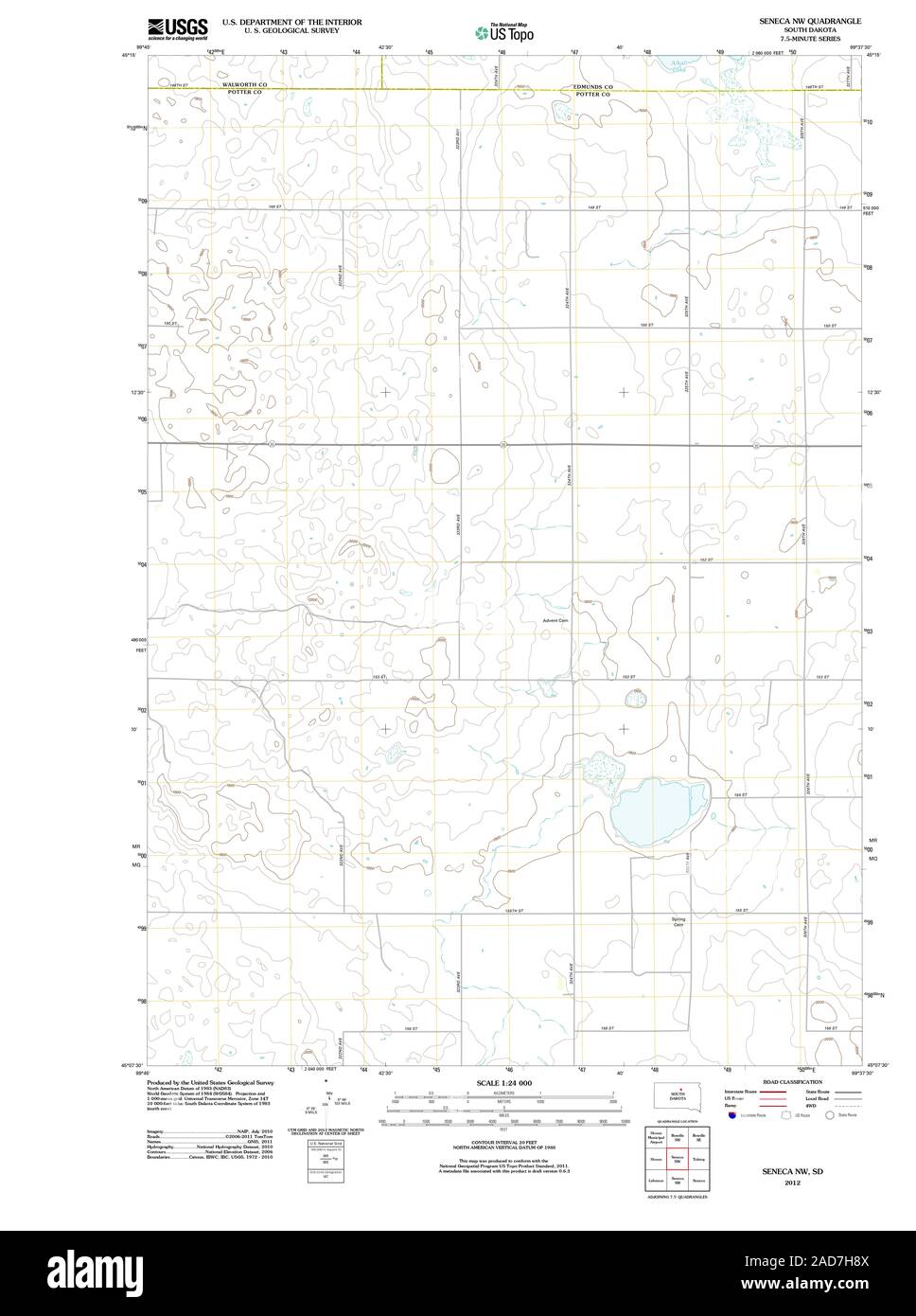 Map of seneca south dakota hi-res stock photography and images - Alamy