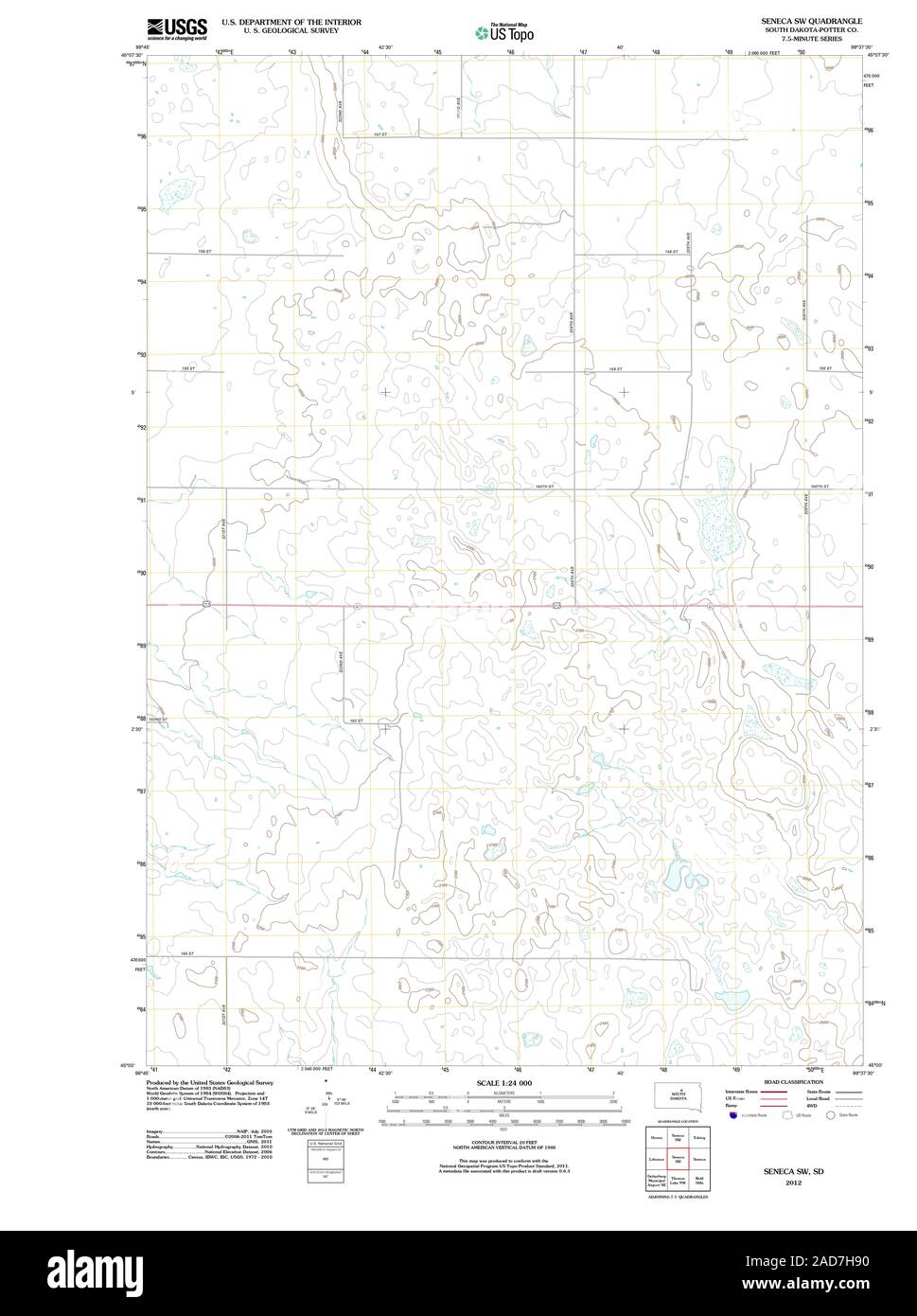 Map of seneca south dakota hi-res stock photography and images - Alamy
