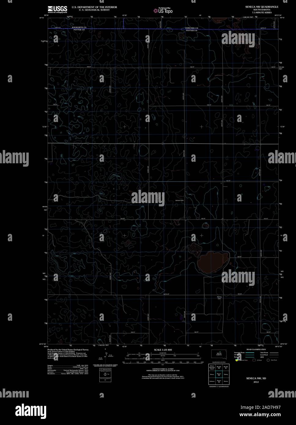 Seneca south dakota map hi-res stock photography and images - Alamy