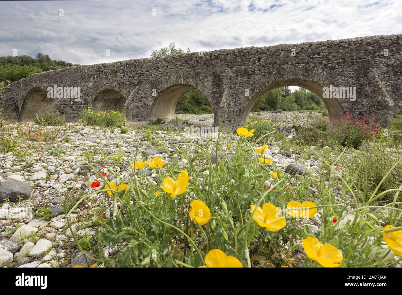Historic Roman Bridge in France Stock Photo - Alamy