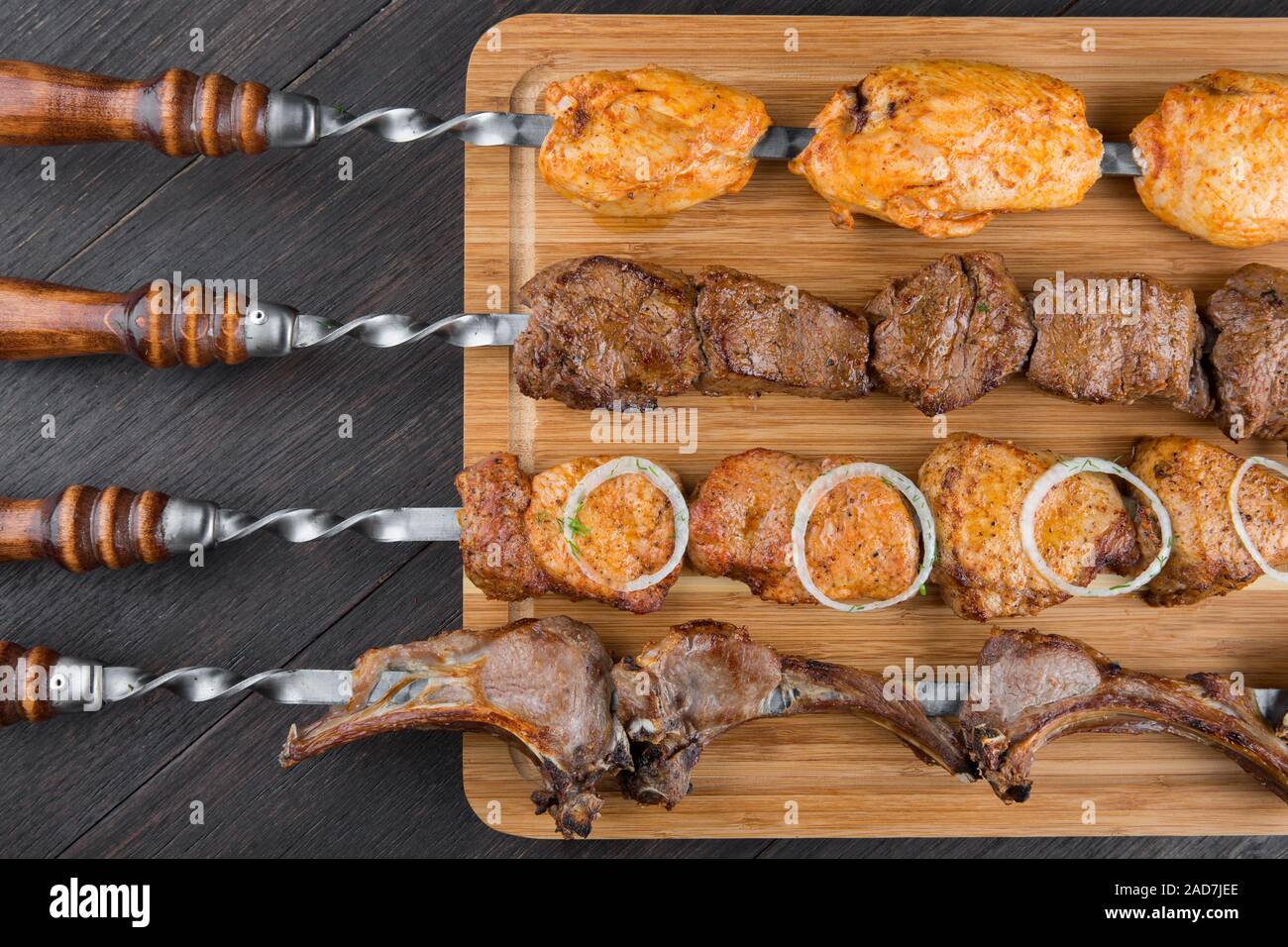 Bbq picnic kebabs meat hi-res stock photography and images - Alamy