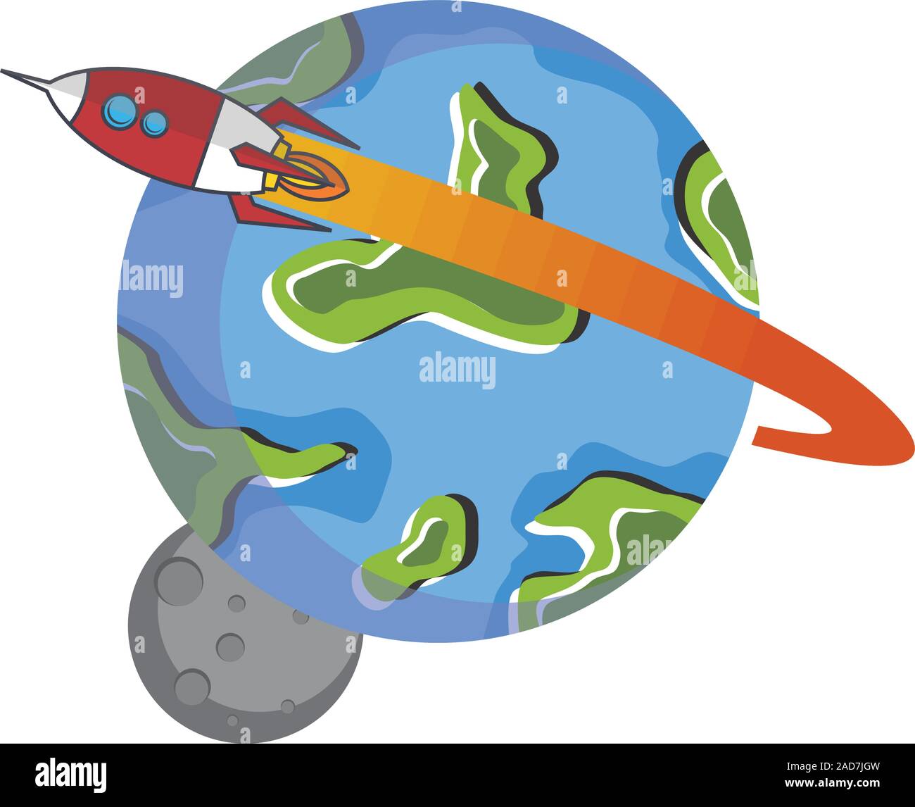 space exploration shuttle ship logo icon sign vector art Stock Vector ...