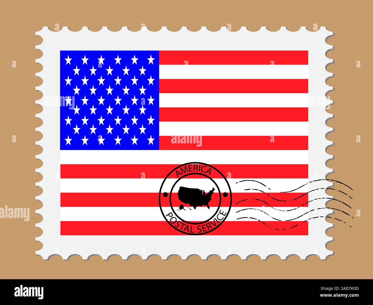 USA America Flag Postage Stamp Vector illustration Eps 10 Stock Vector ...