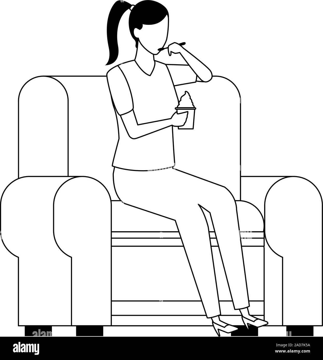 Seating on couch Stock Vector Images - Alamy