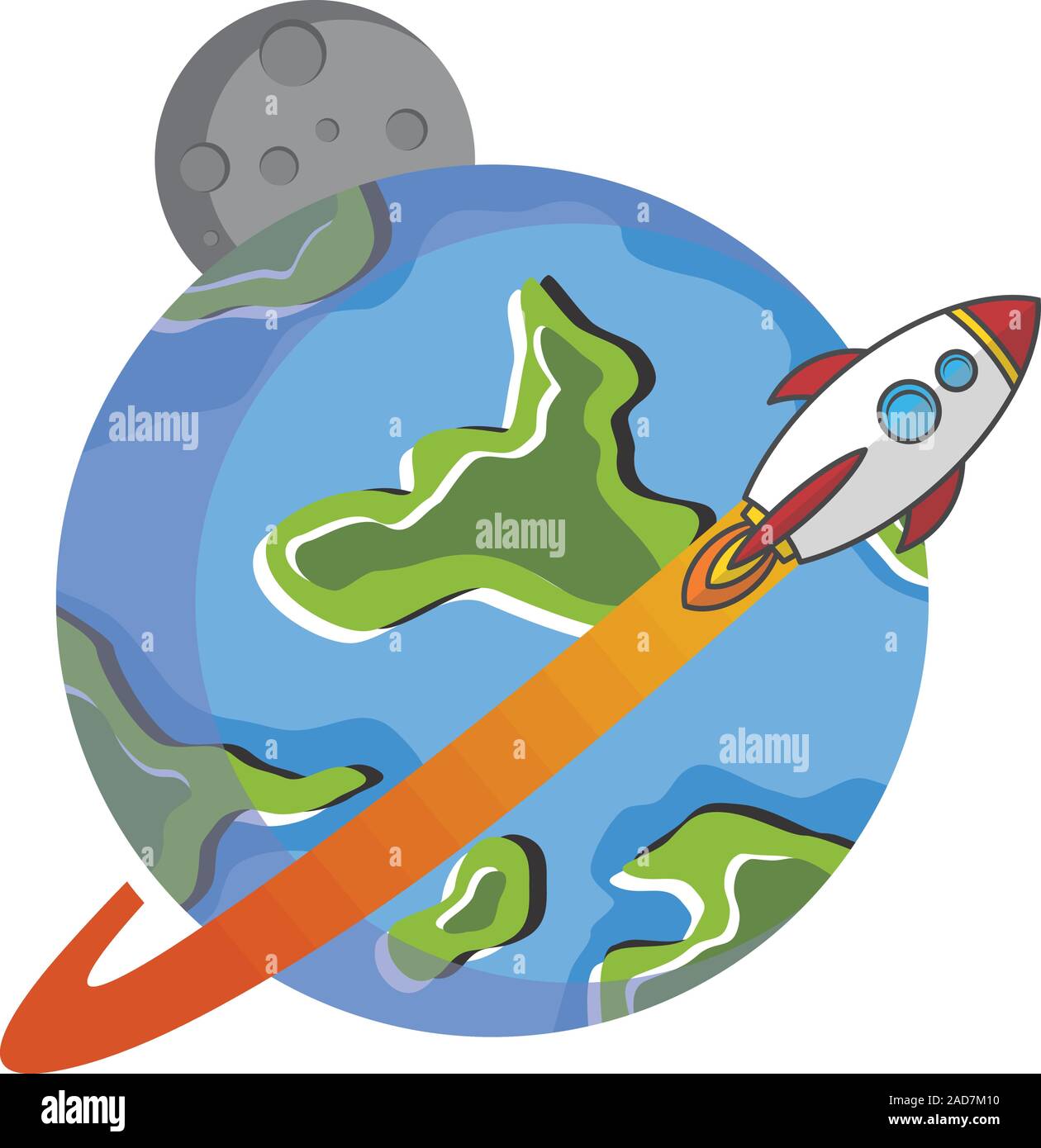 space exploration shuttle ship logo icon sign vector art Stock Vector ...