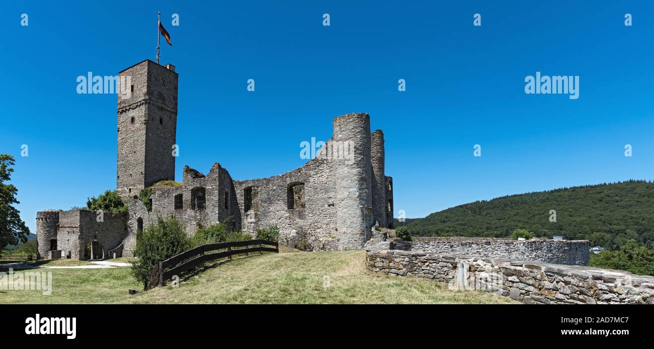 Panorama view of the castle ruin Koenigstein Taunus, Germany Stock ...