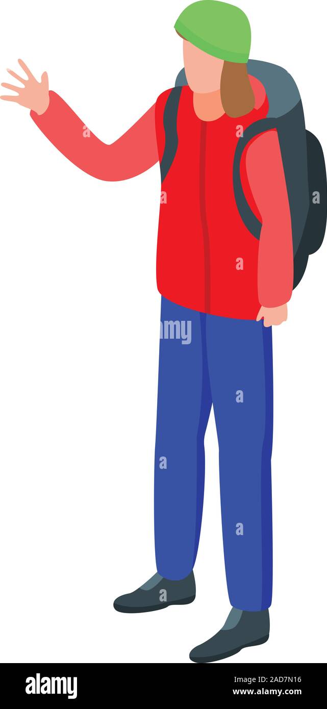 Hiking man icon, isometric style Stock Vector Image & Art - Alamy