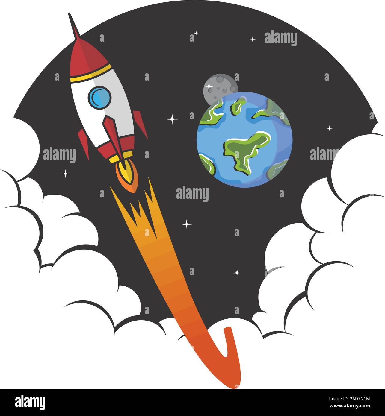 space exploration shuttle ship logo icon sign vector art Stock Vector ...