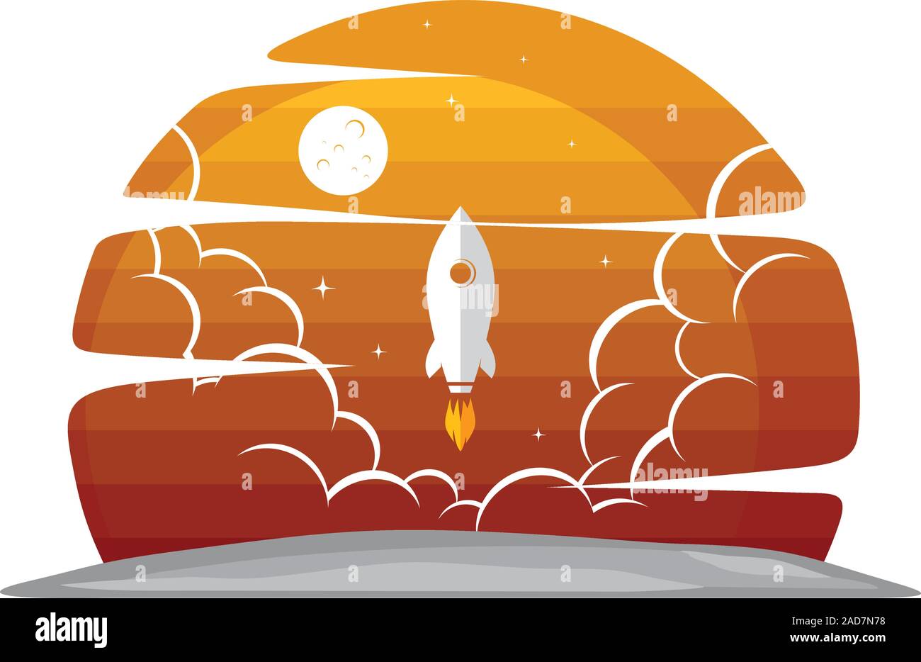 space exploration shuttle ship logo icon sign vector art Stock Vector ...