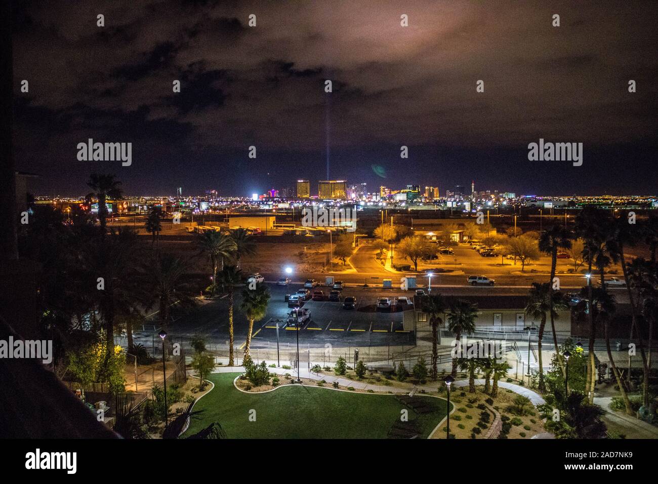 The beautiful view of the city of Las Vegas, Nevada at nightfall Stock ...