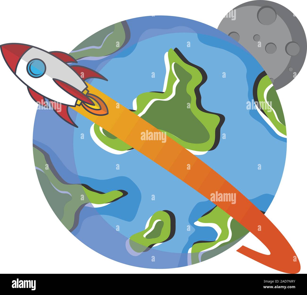 space exploration shuttle ship logo icon sign vector art Stock Vector ...