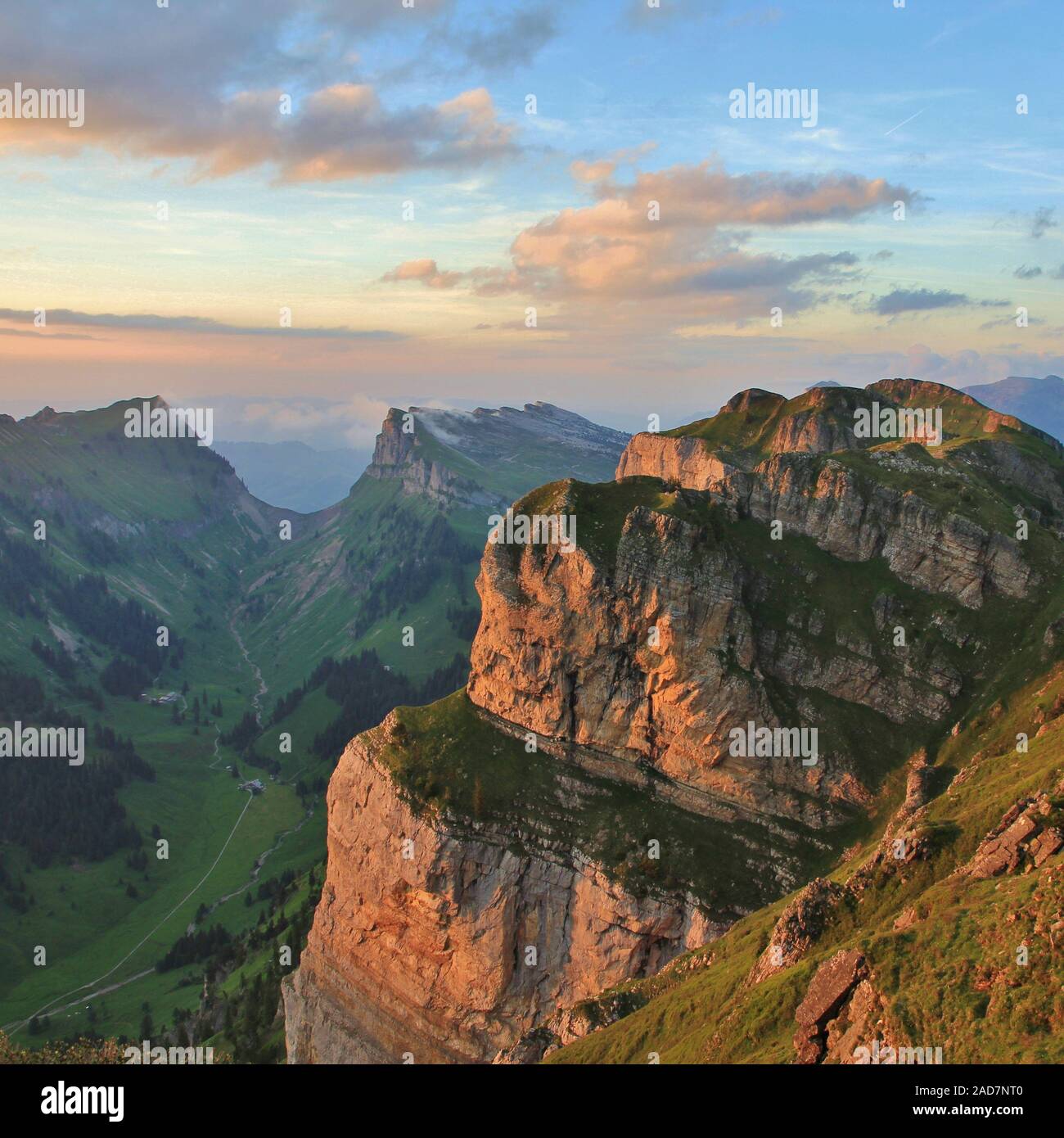 Gemmenalphorn and valley named Justistal. View from Mount Niederhorn ...