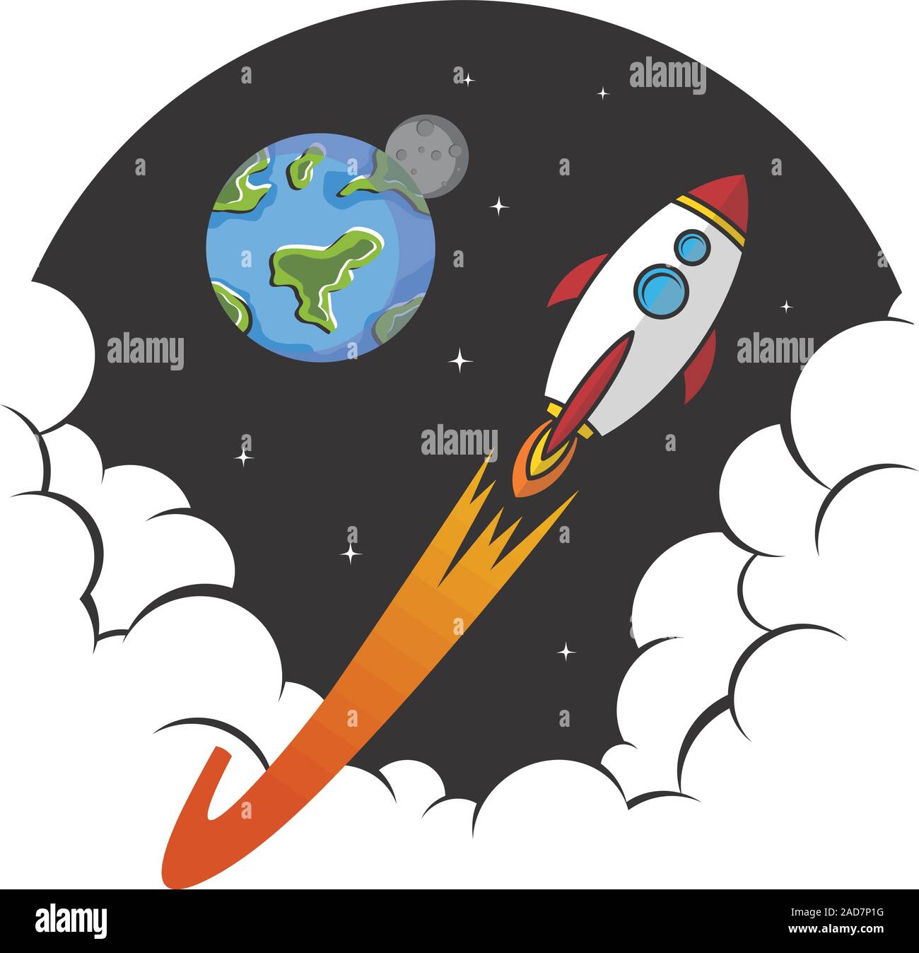 space exploration shuttle ship logo icon sign vector art Stock Vector ...