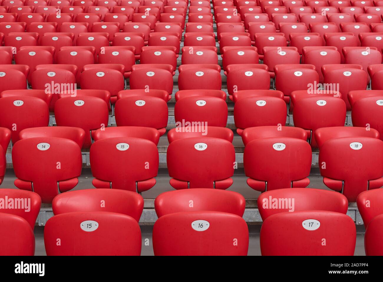 Red Stadium seats Stock Photo - Alamy
