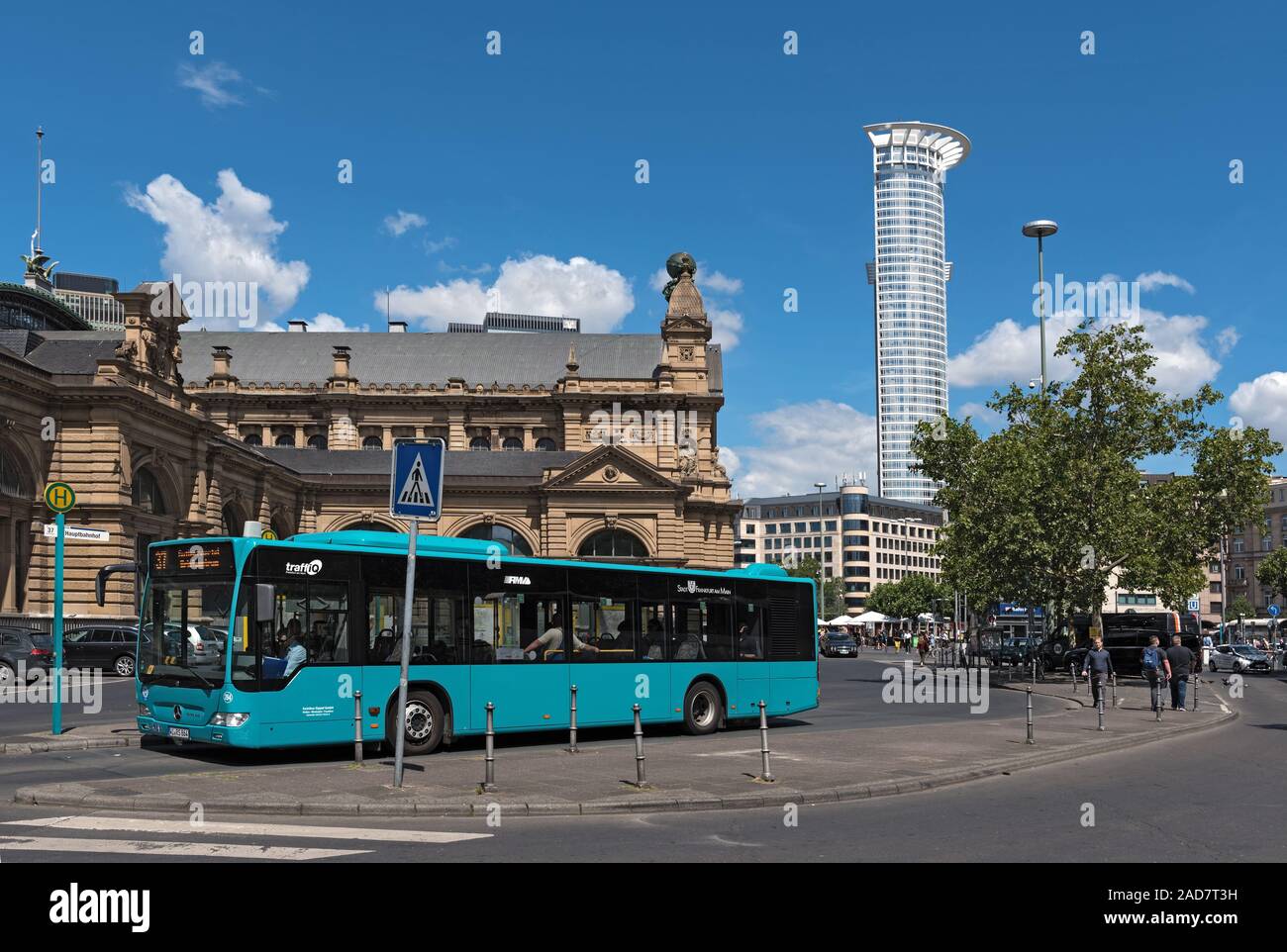 Bus stop in front of the main station, frankfurt am main, germany Stock ...