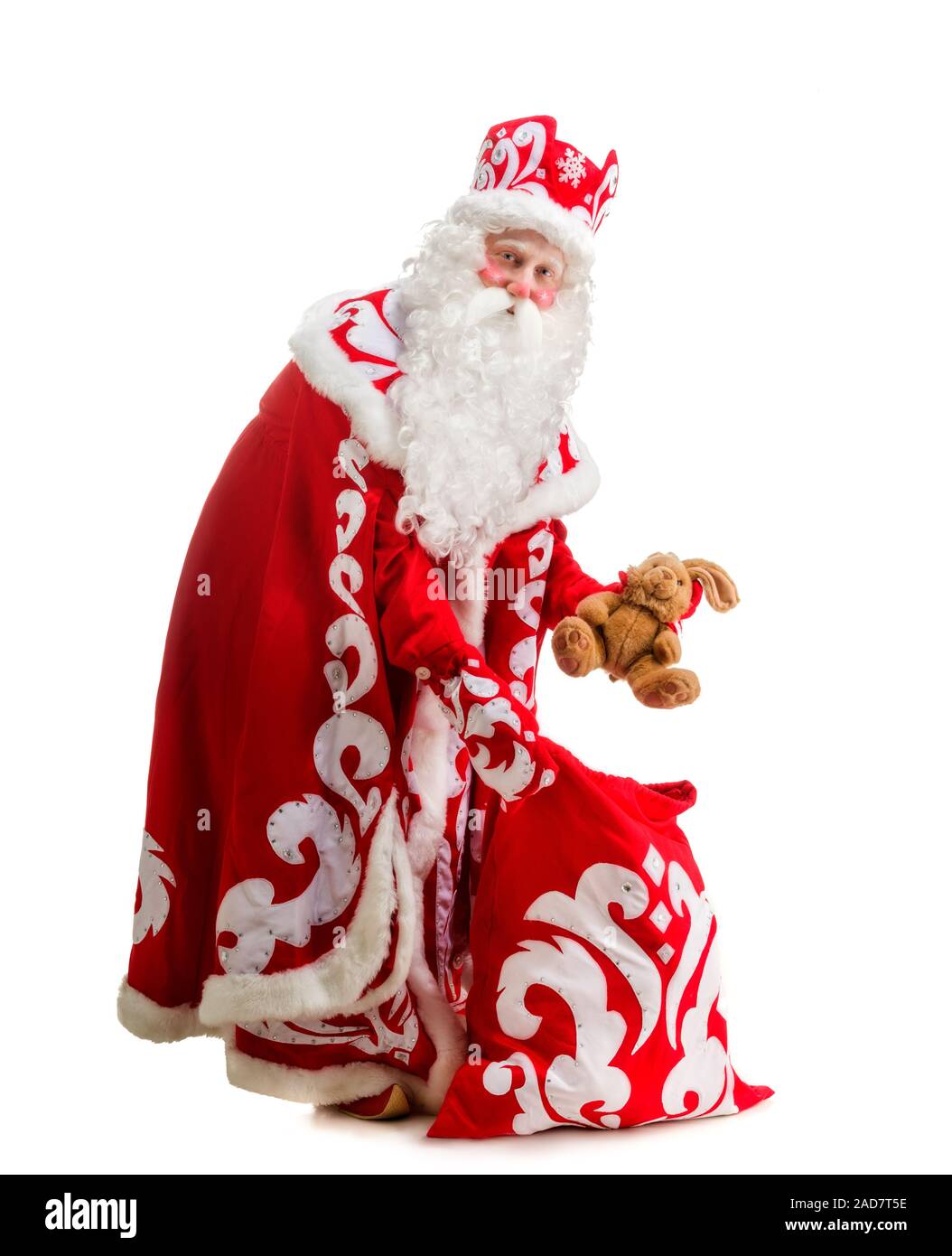 Santa Claus isolated on white background. Ded moroz Stock Photo - Alamy