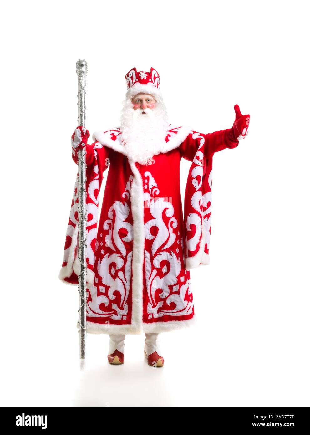 Santa Claus isolated on white background. Ded moroz Stock Photo - Alamy