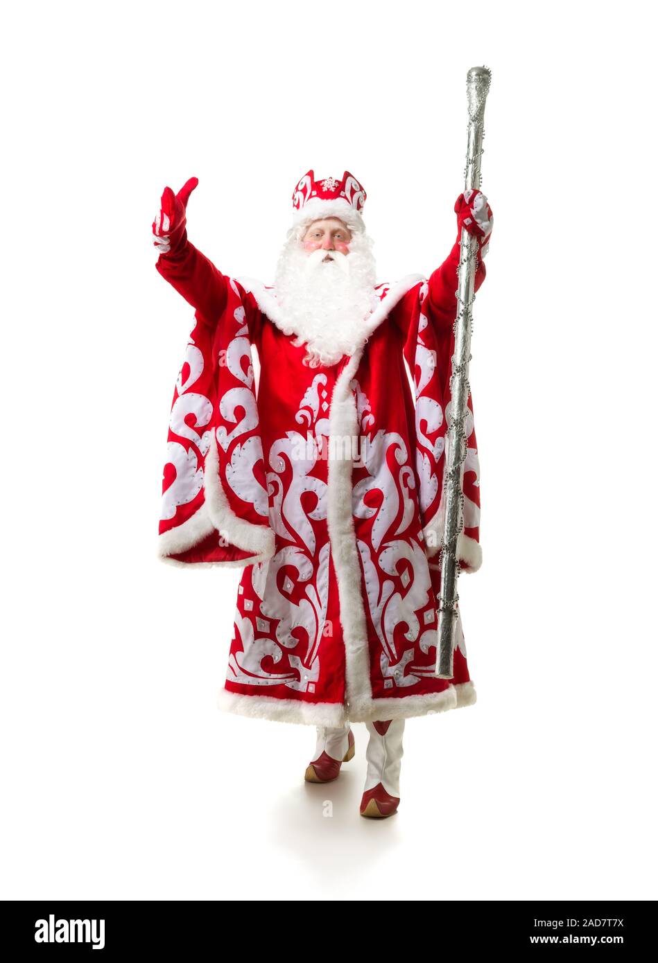 Santa Claus isolated on white background. Ded moroz Stock Photo - Alamy