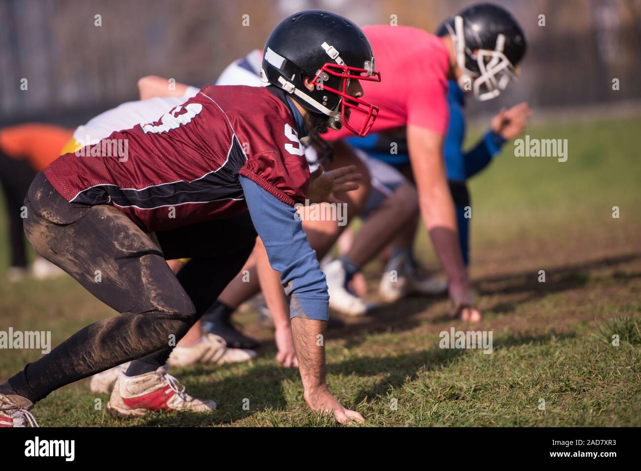 american football team in action Stock Photo - Alamy