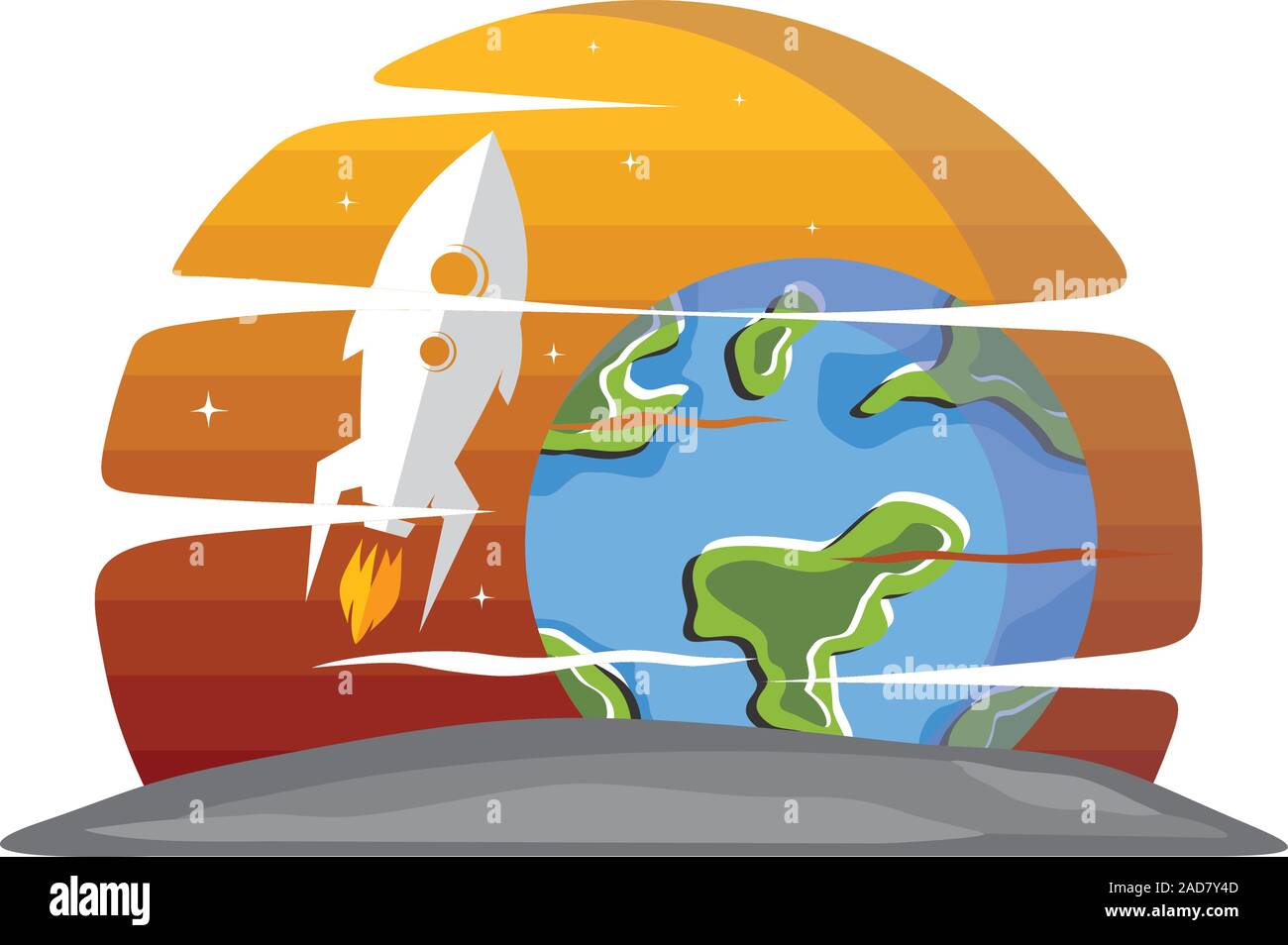 space exploration shuttle ship logo icon sign vector art Stock Vector ...