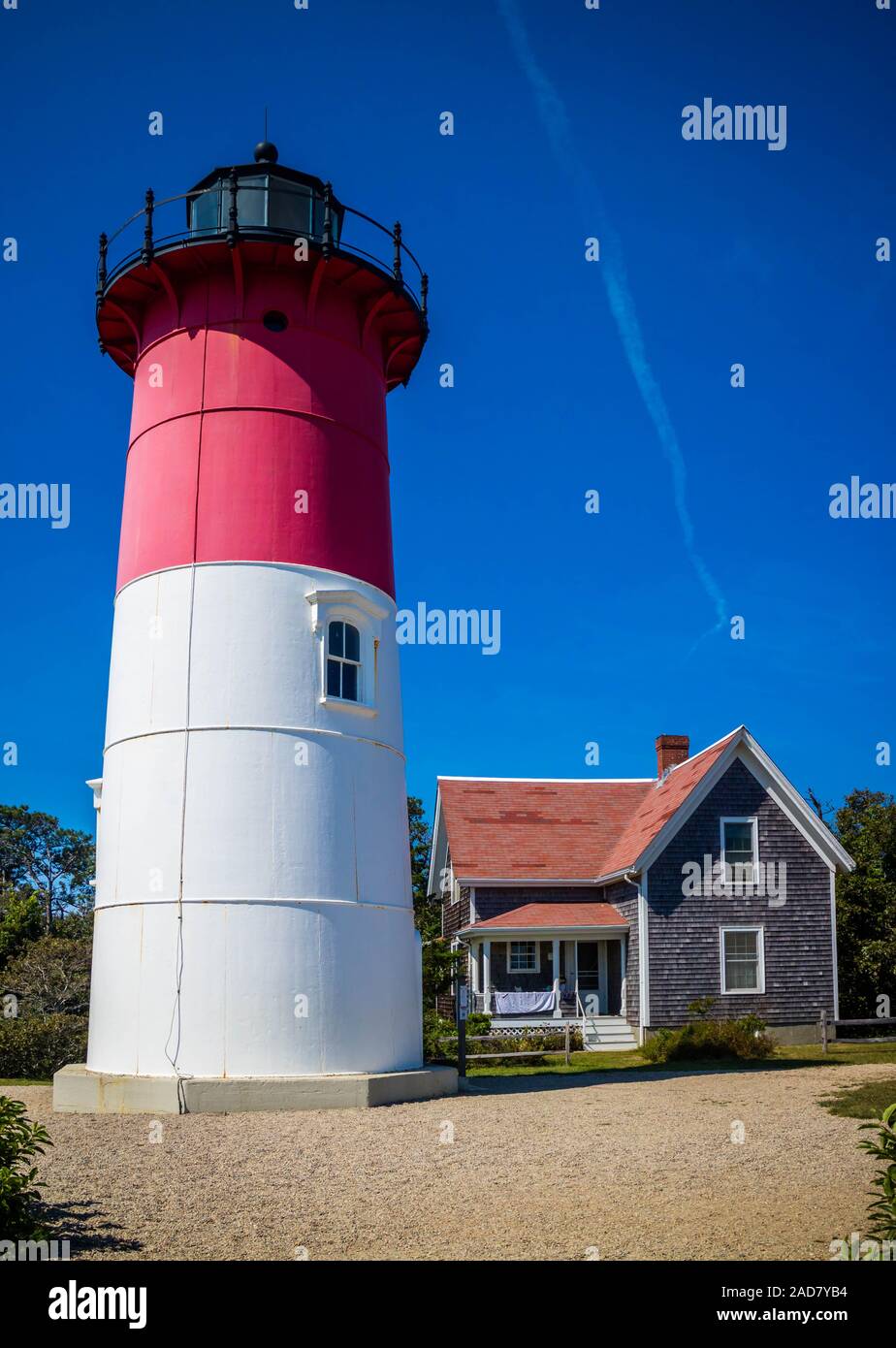 The Nauset Beach Light in Cape Cod National Seashore, Massachusetts ...