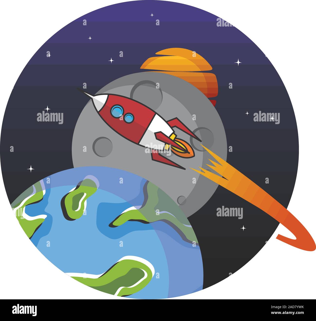 space exploration shuttle ship logo icon sign vector art Stock Vector ...