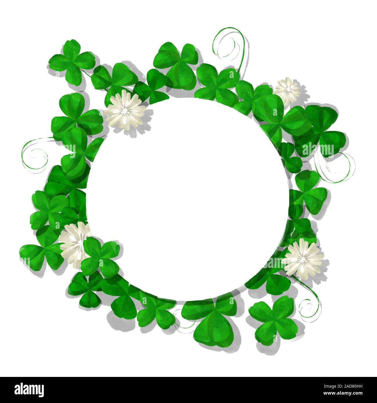 Watercolor clover frame Stock Photo - Alamy