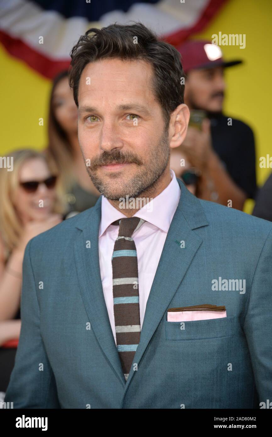 LOS ANGELES, CA. August 9, 2016: Actor Paul Rudd at the world premiere ...