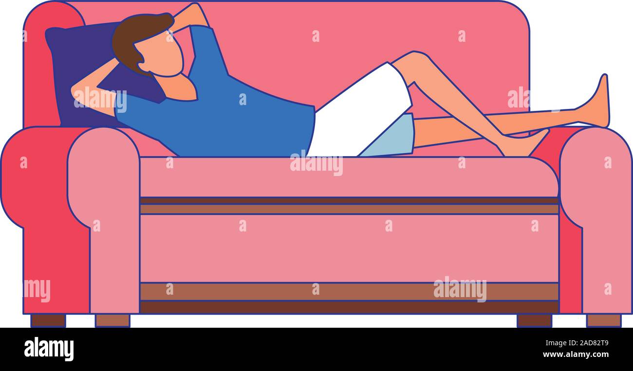 avatar lying man on couch icon Stock Vector Image & Art - Alamy