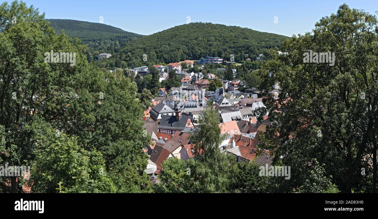 Panorama view from castle ruin Koenigstein on old town Koenigstein ...