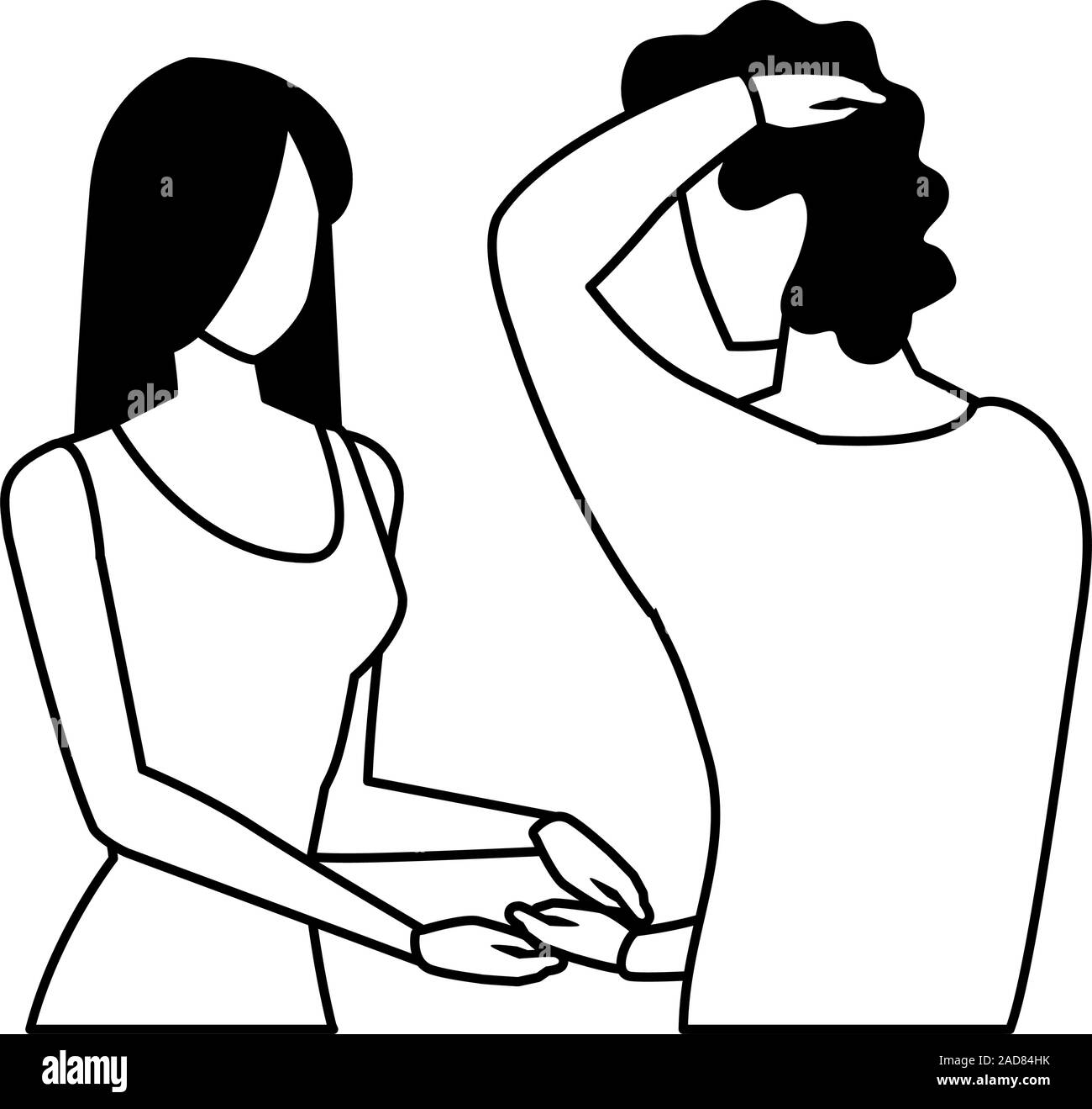 couple in love, man and woman showing affection vector illustration ...