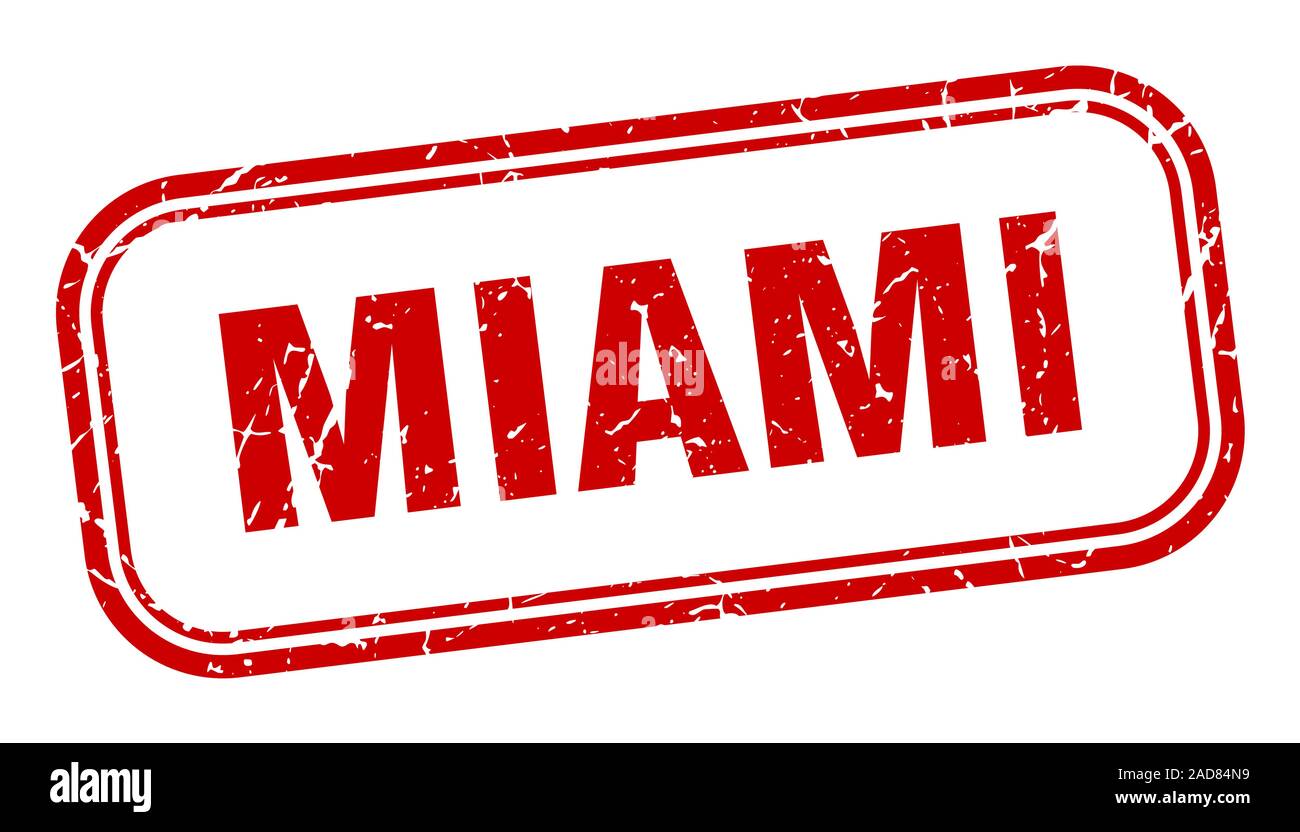 Miami stamp. Miami red grunge isolated sign Stock Vector Image & Art ...