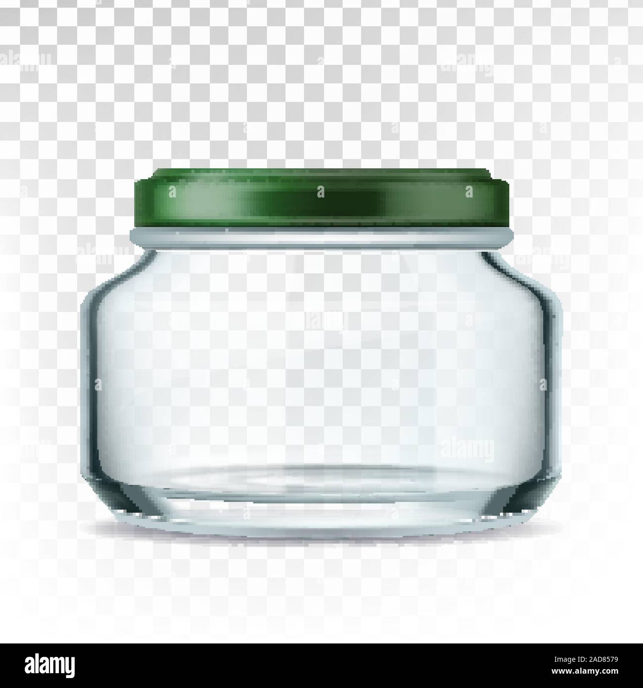 Jar Glass With Green Cap For Storage Sauce Vector Stock Vector Image ...