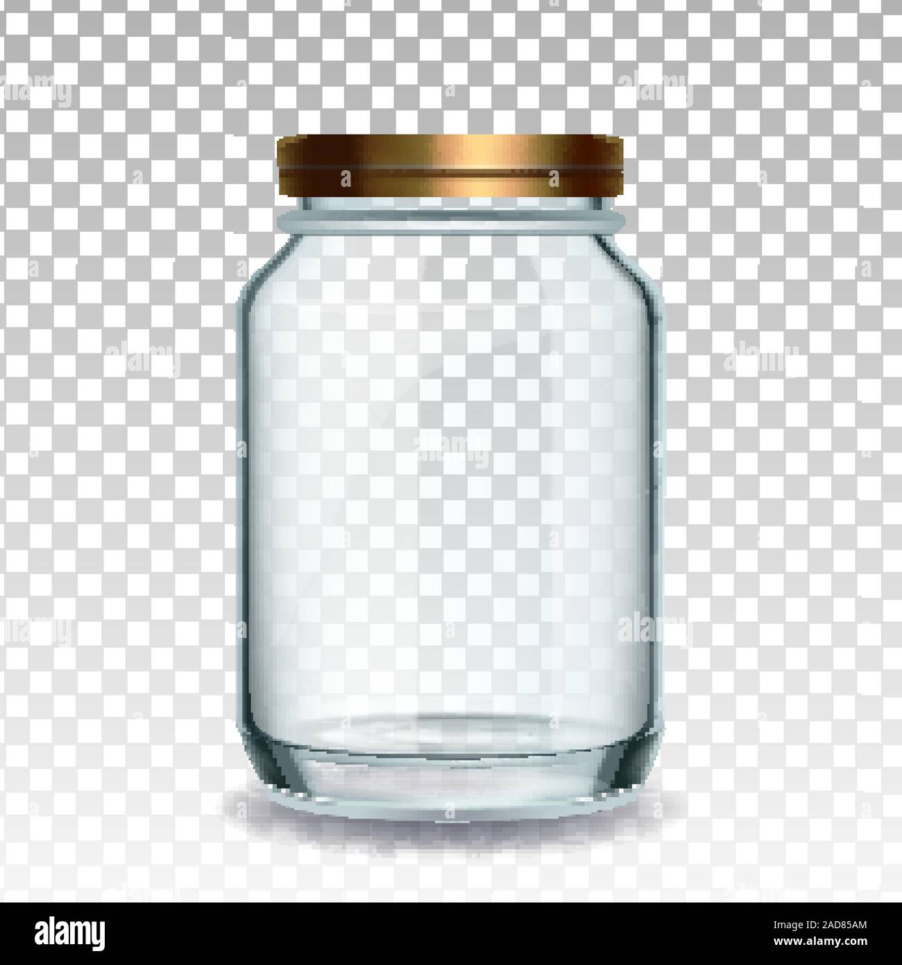 Jar Glass Closed By Golden Cap For Jam Vector Stock Vector Image & Art ...