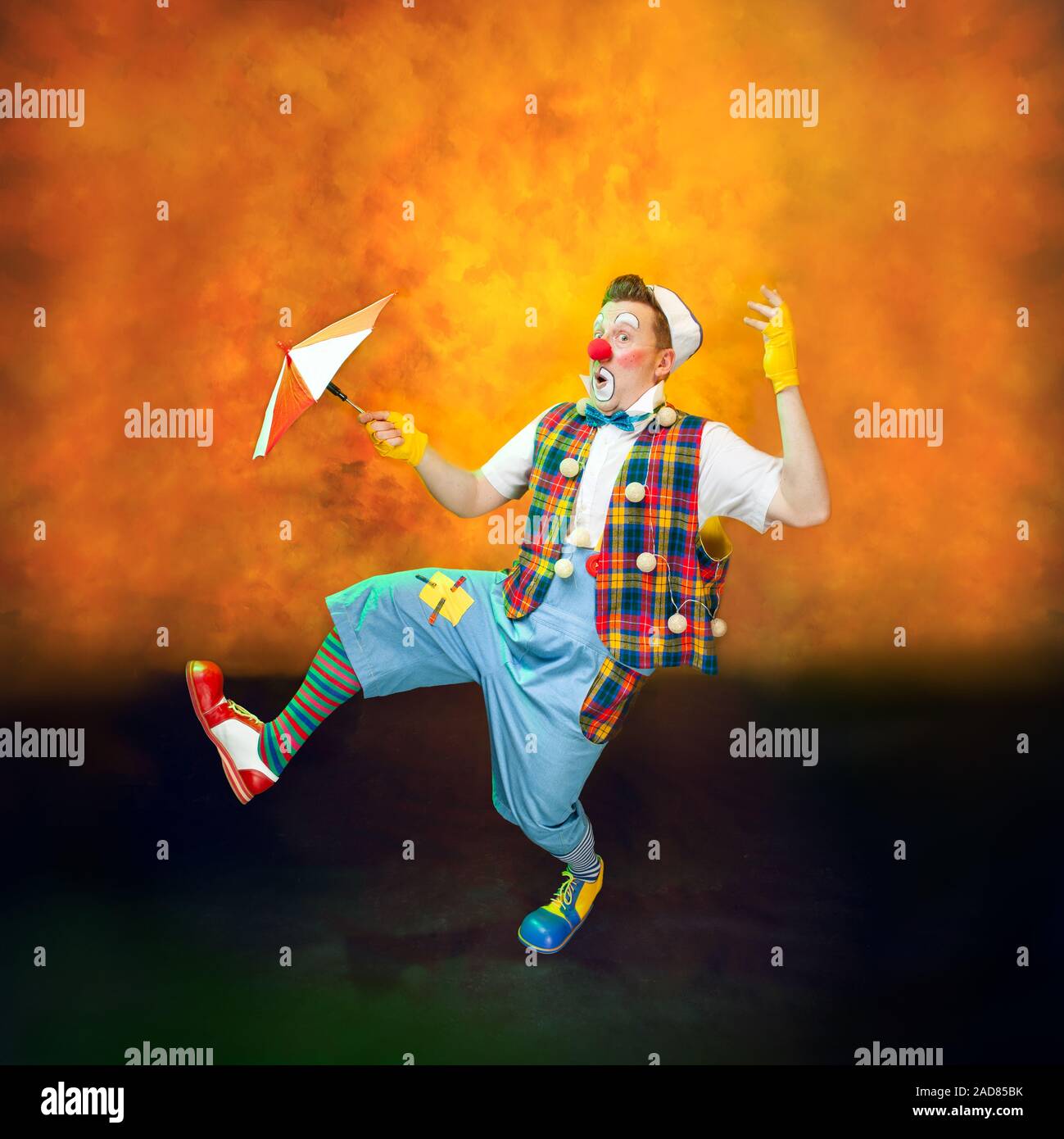 A funny clown with smiling joyful expression Stock Photo - Alamy