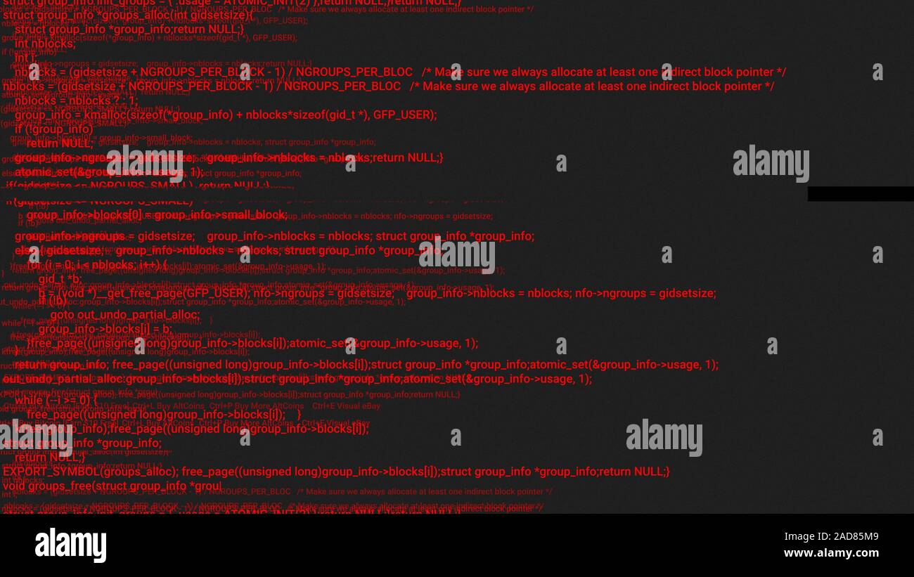 Red Screen Coding Hacker Concept Animation With Glitch Programming Code Typing Error Big Data