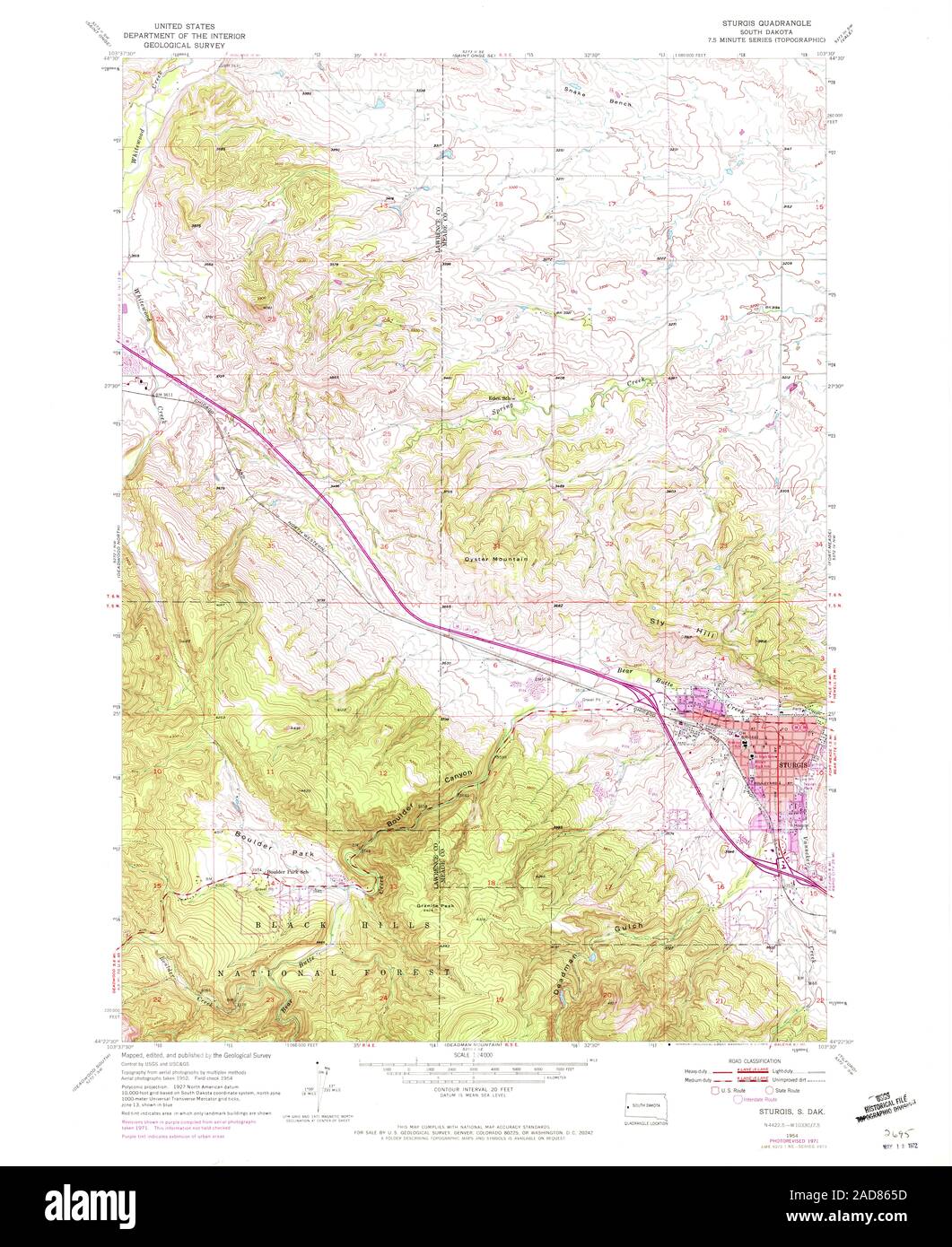 Map of sturgis south dakota hi-res stock photography and images - Alamy