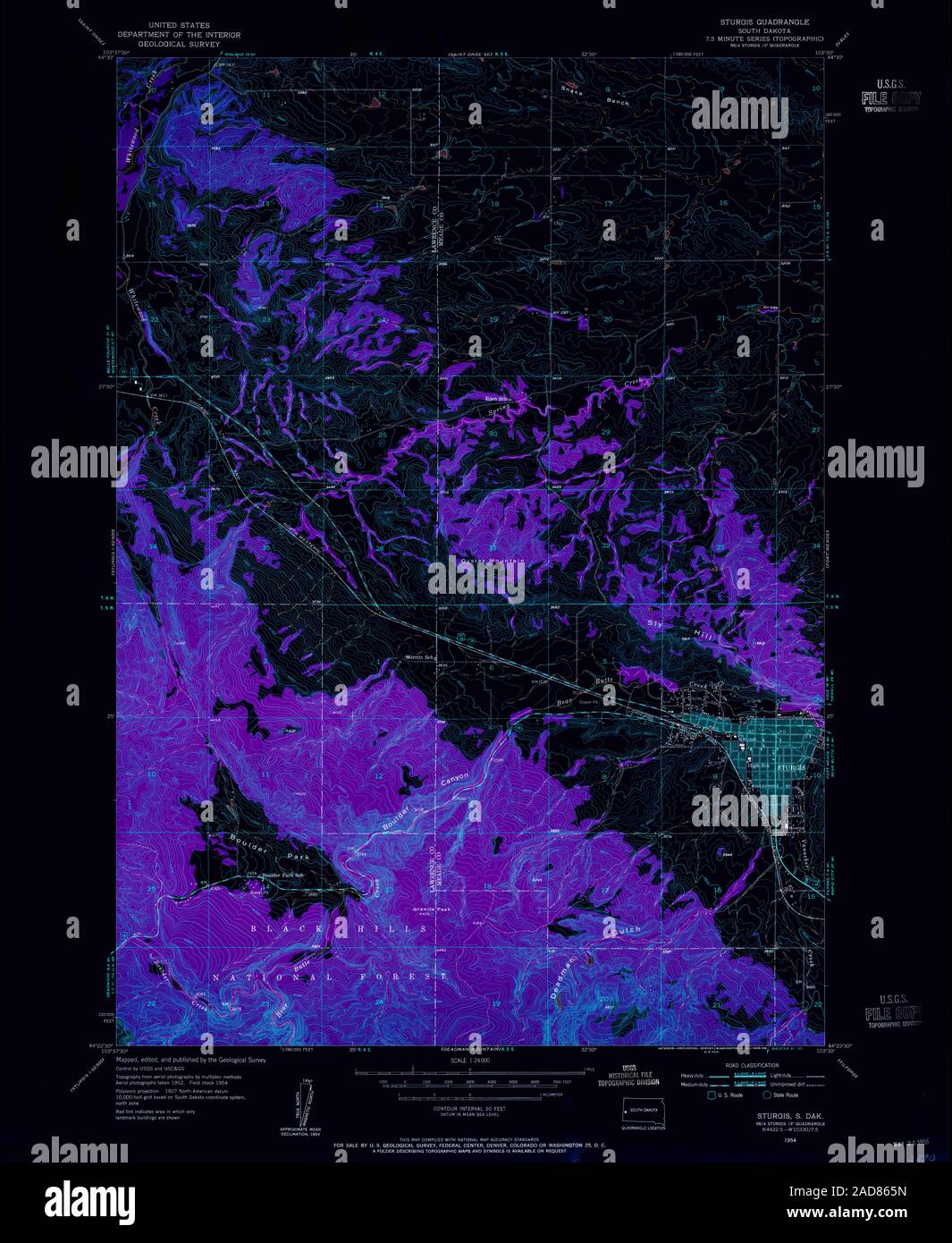 Map of sturgis south dakota hi-res stock photography and images - Alamy
