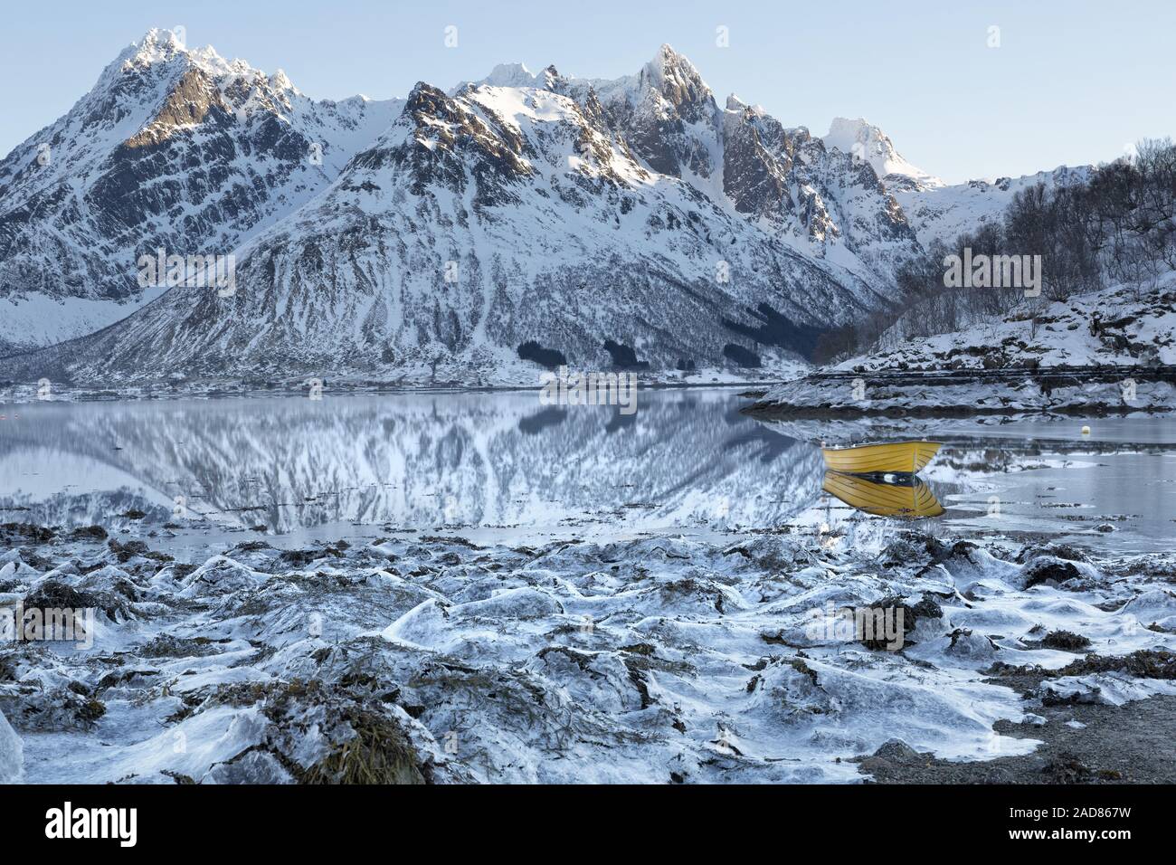 Rowing boat on the Lofoten, Norway Stock Photo - Alamy