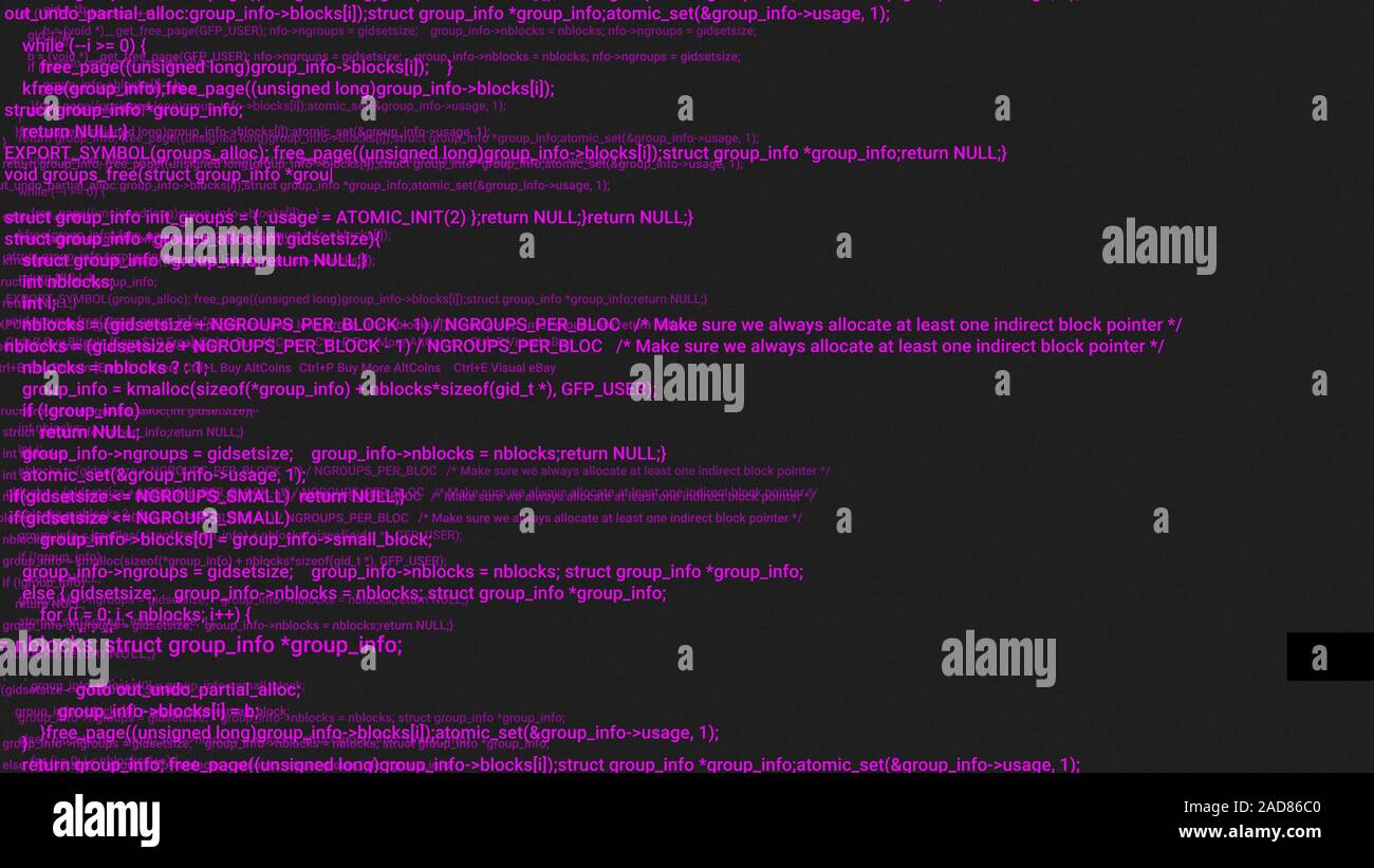 Pink screen coding hacker concept animation with glitch. Programming ...