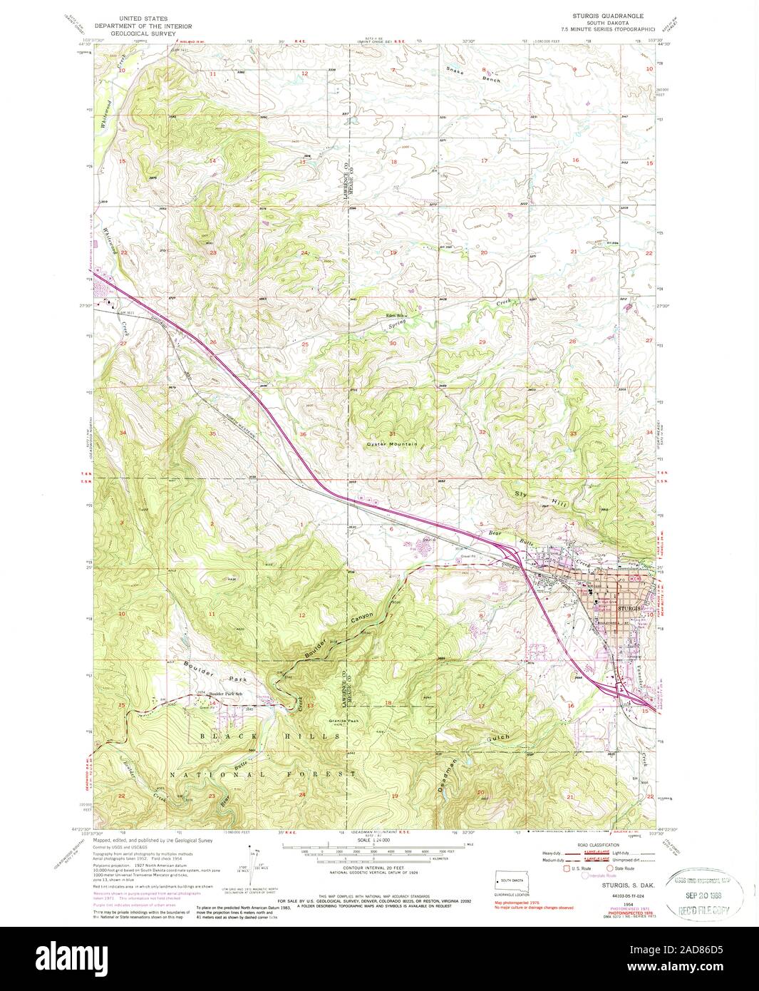 Map of sturgis south dakota Cut Out Stock Images & Pictures - Alamy