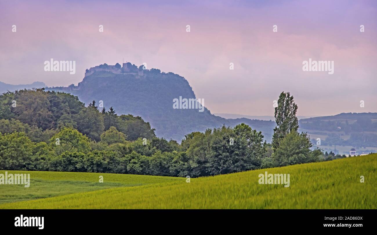 The long extinct volcano Hohentwiel Stock Photo - Alamy