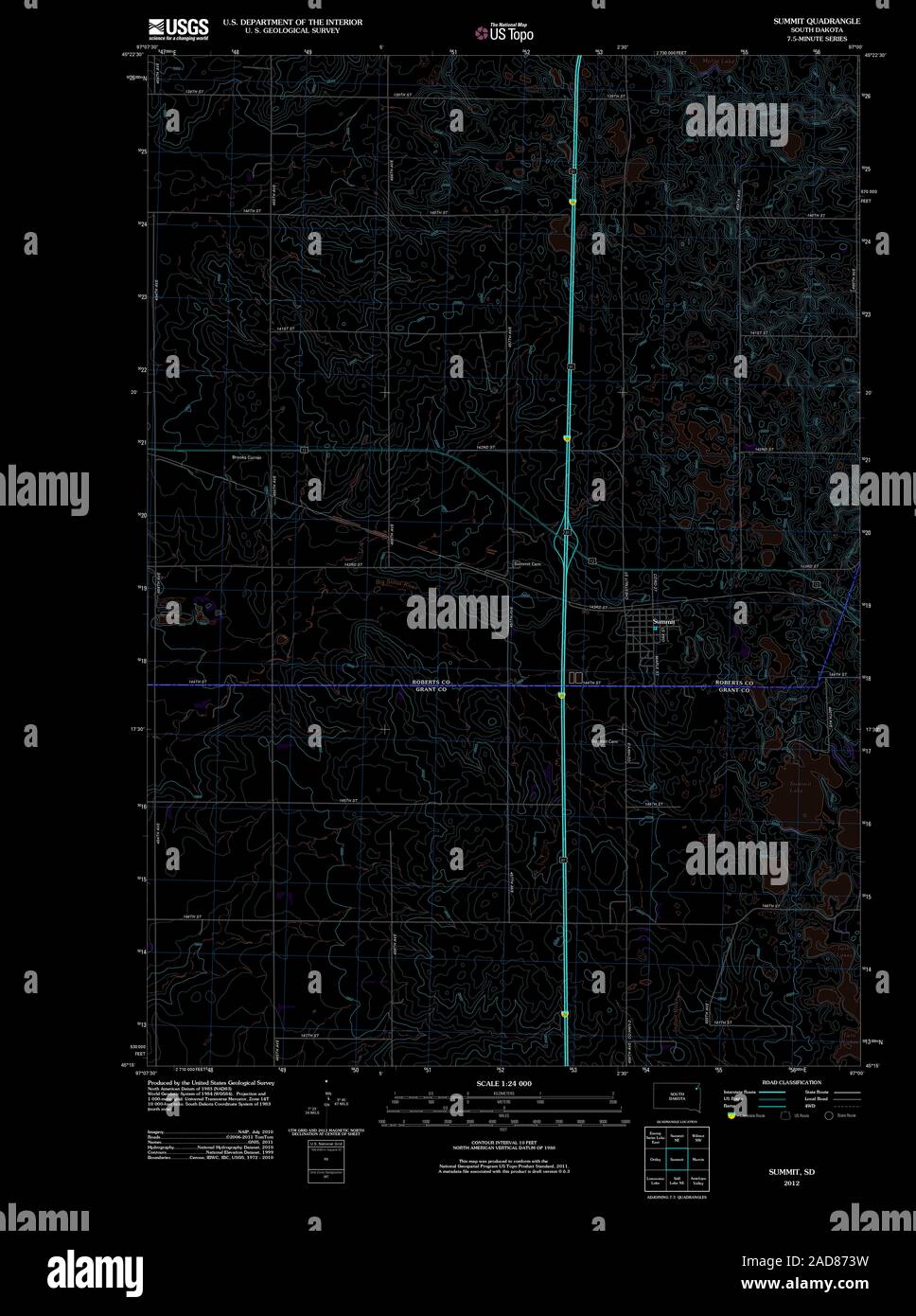 Map of summit south dakota hi-res stock photography and images - Alamy