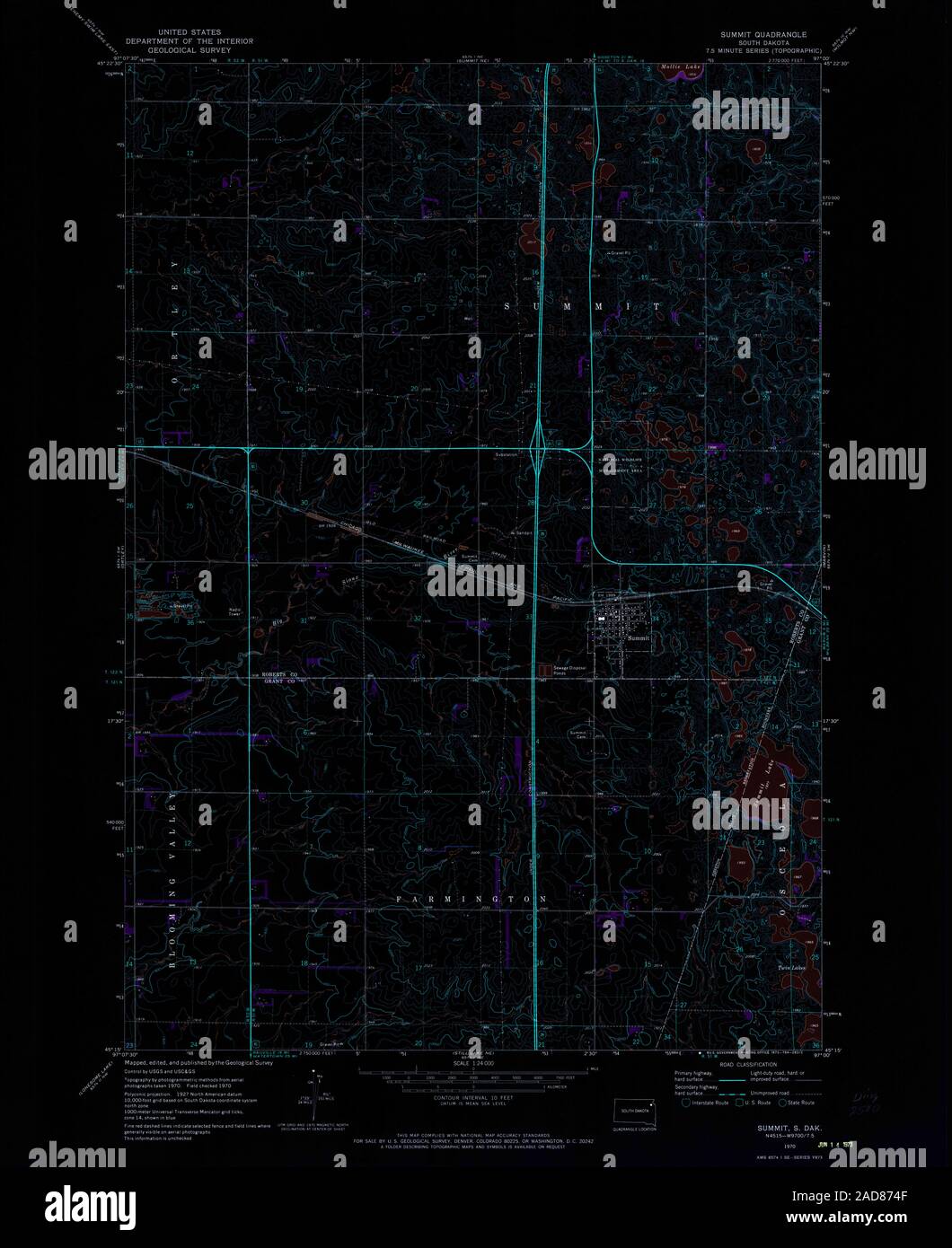 Map of summit south dakota hi-res stock photography and images - Alamy