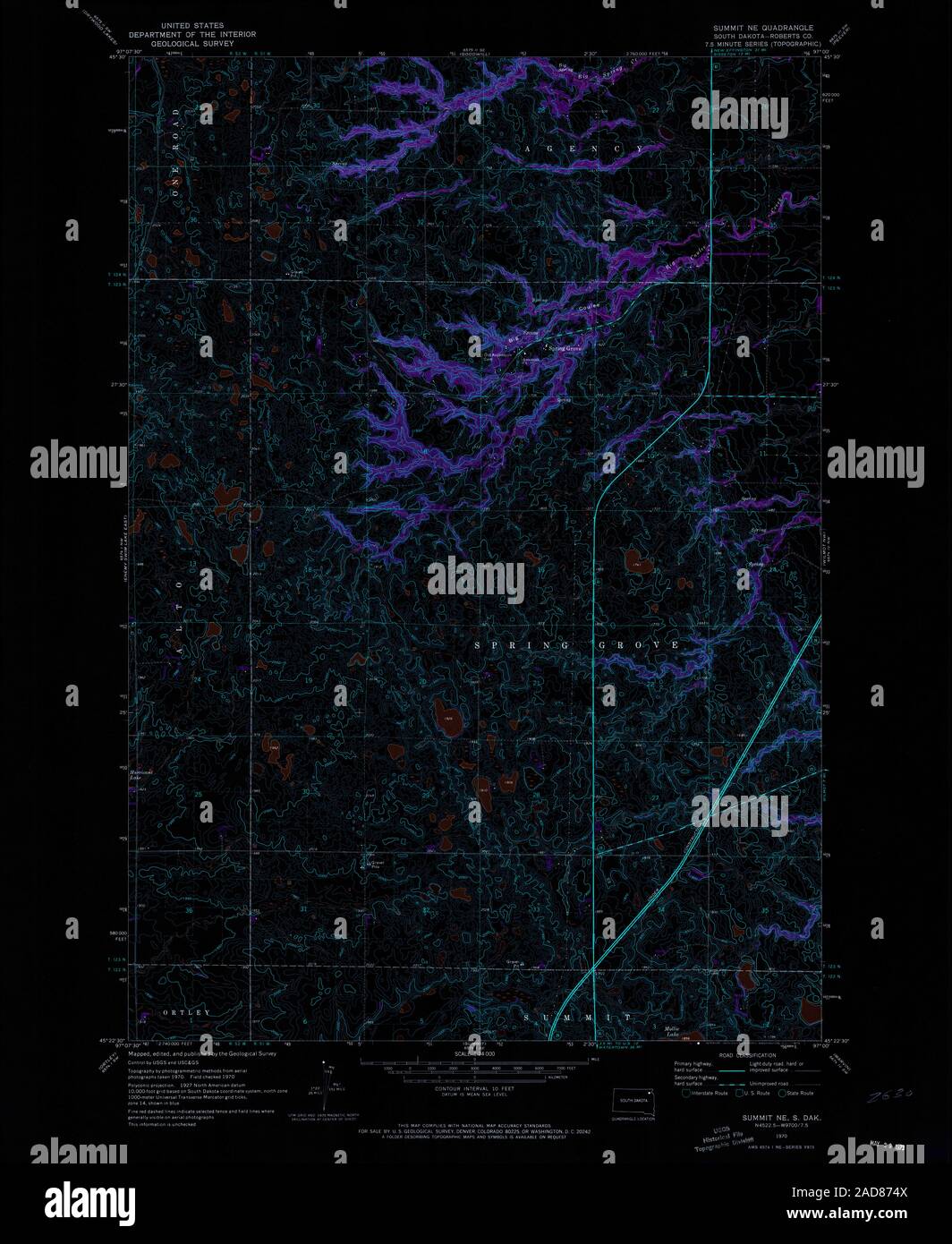 Map of summit south dakota hi-res stock photography and images - Alamy